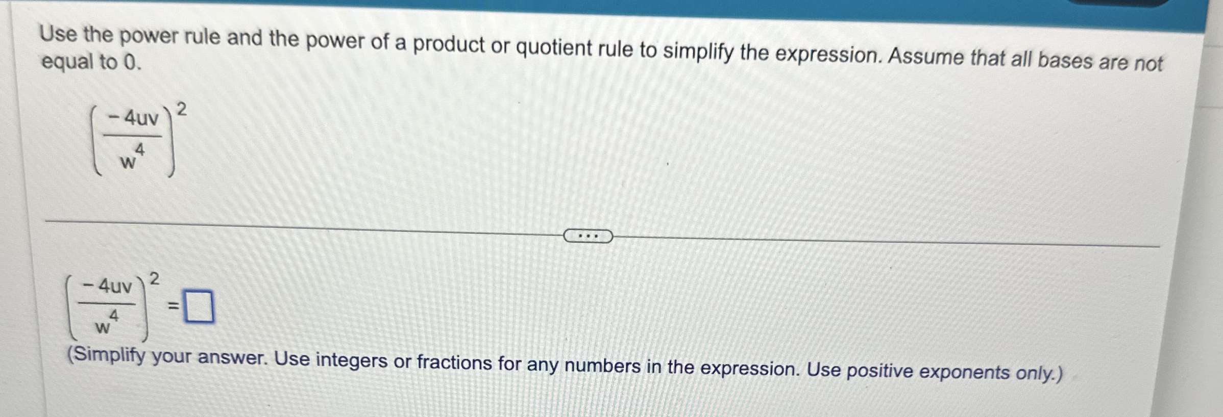 Solved Use the power rule and the power of a product or | Chegg.com