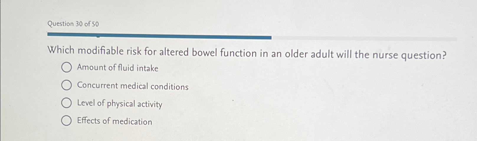 Solved Question 30 ﻿of 50Which modifiable risk for altered | Chegg.com