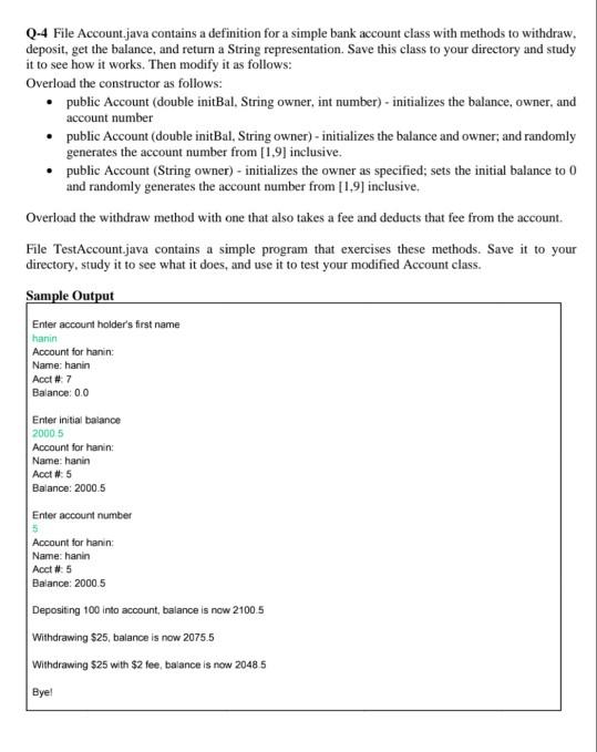 Solved Q-4 File Account.java contains a definition for a | Chegg.com