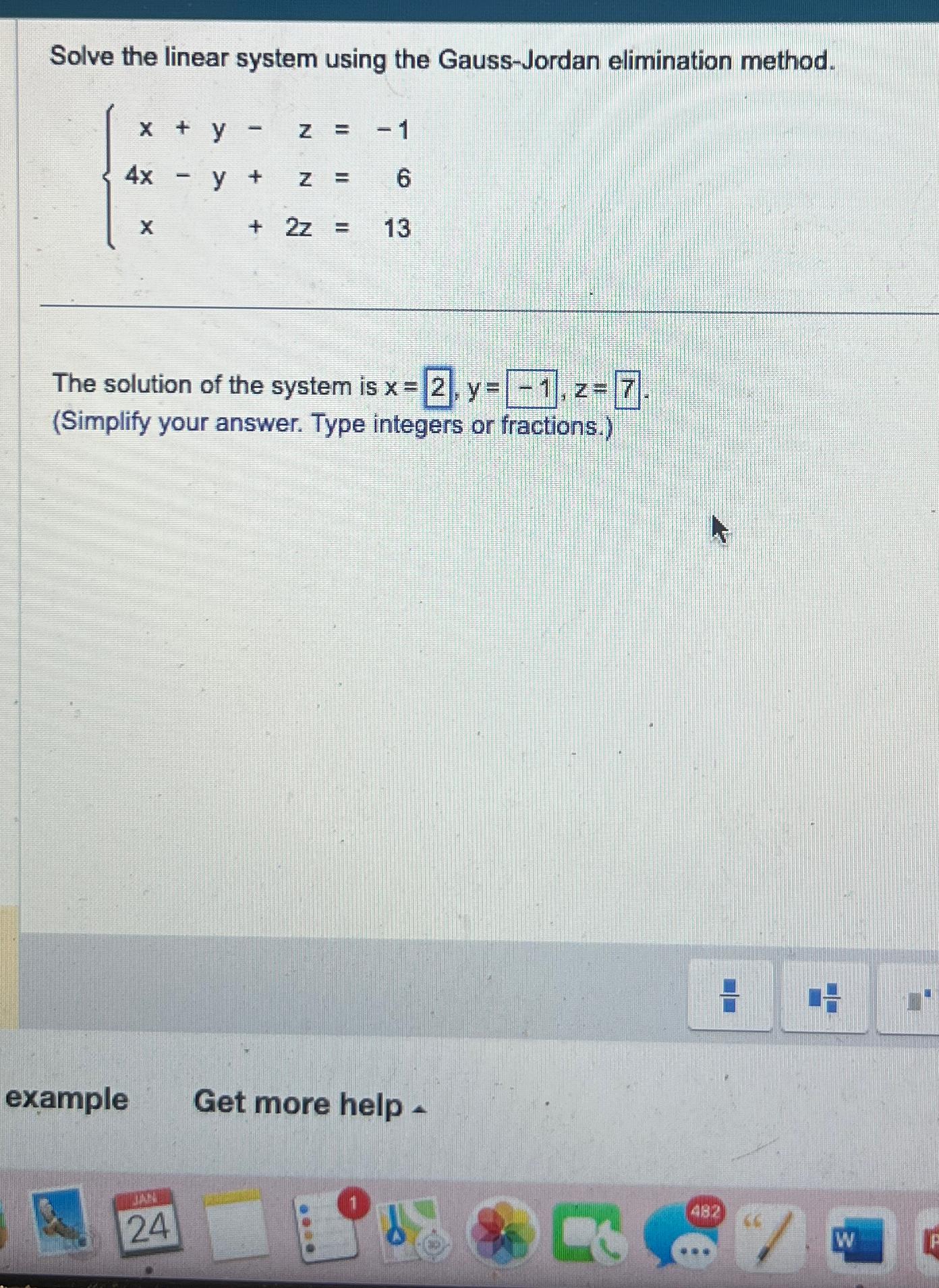 Solved Solve the linear system using the Gauss-Jordan | Chegg.com