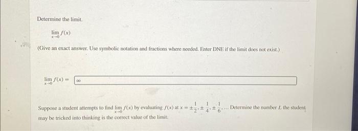 Solved Determine the limit. \\[ \\lim _{x \\rightarrow 0} | Chegg.com