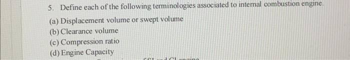 Solved 5. Define each of the following terminologies | Chegg.com