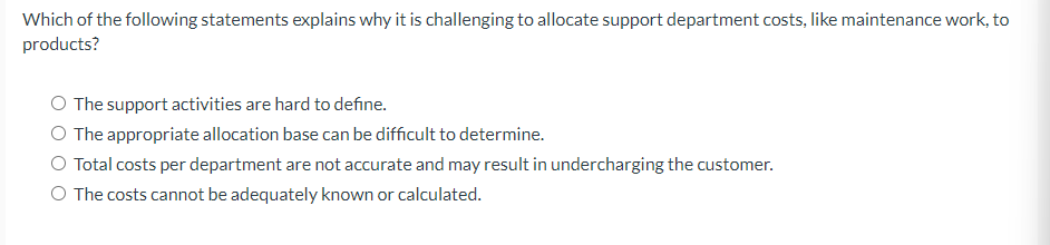 Solved Which of the following statements explains why it is | Chegg.com