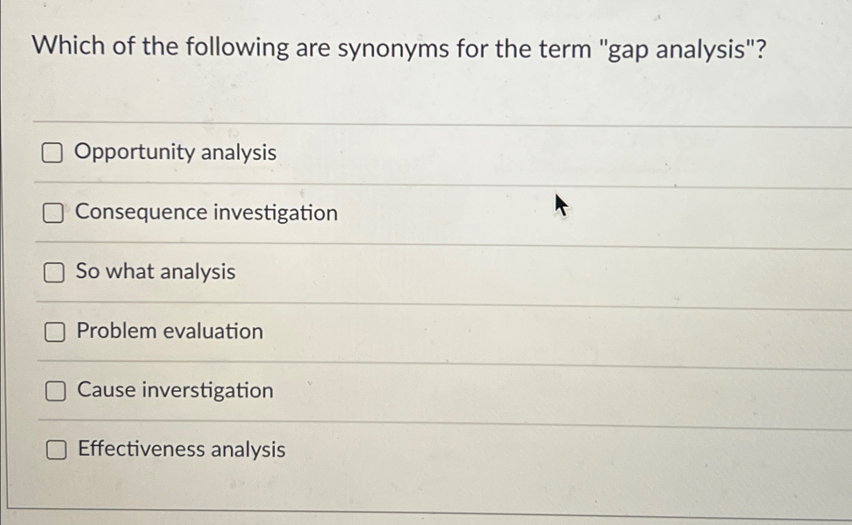 Solved Which of the following are synonyms for the term "gap | Chegg.com