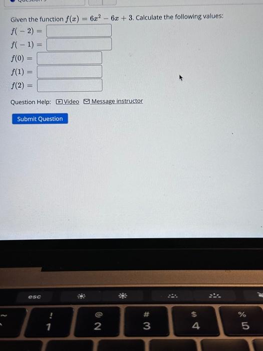 Solved Given the function f(x)=6x2−6x+3. Calc | Chegg.com