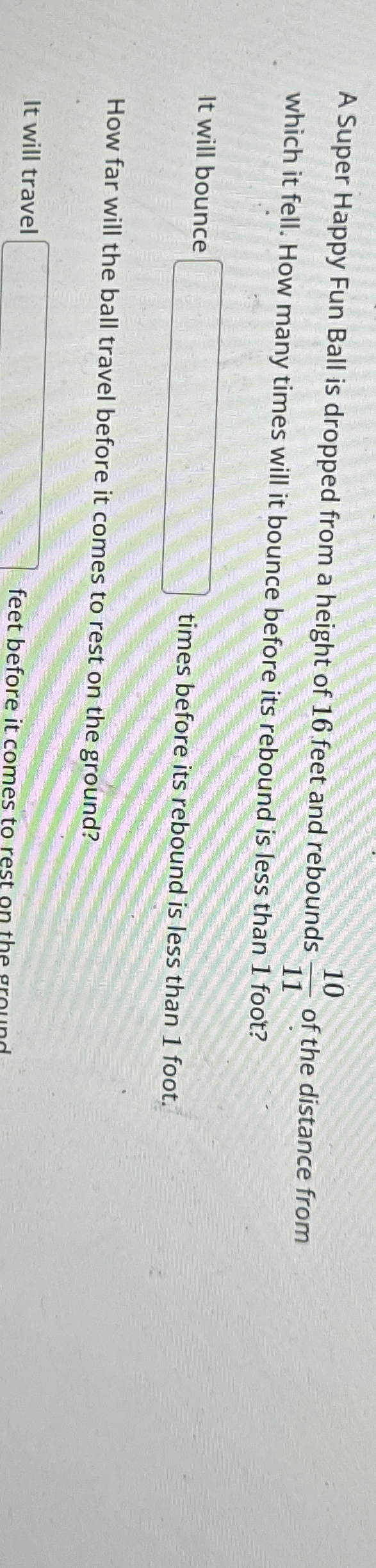 Solved A Super Happy Fun Ball is dropped from a height of 16 | Chegg.com