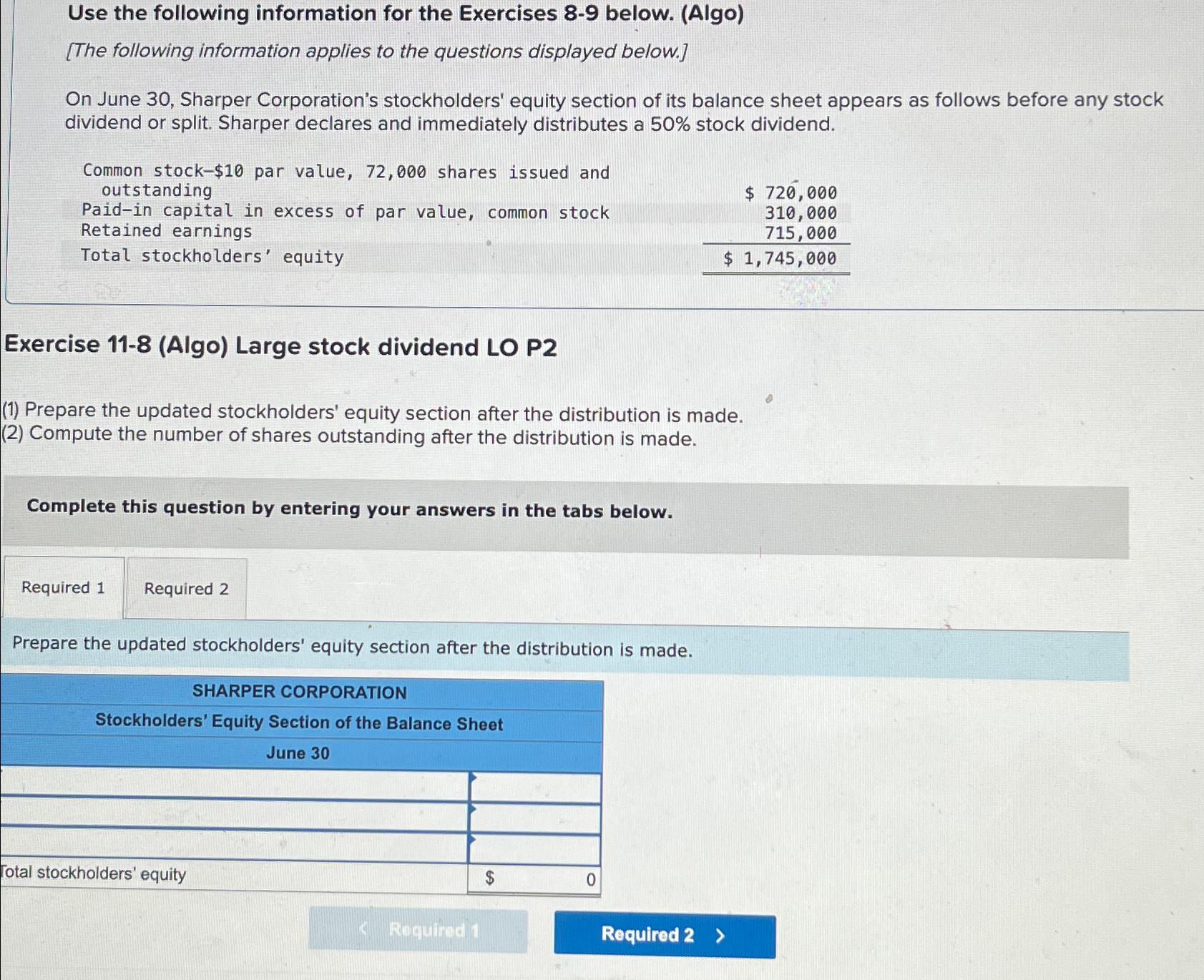 Solved Use the following information for the Exercises 8-9 | Chegg.com