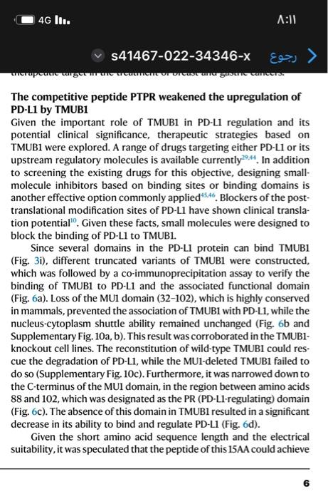 Solved The competitive peptide PTPR weakened the | Chegg.com