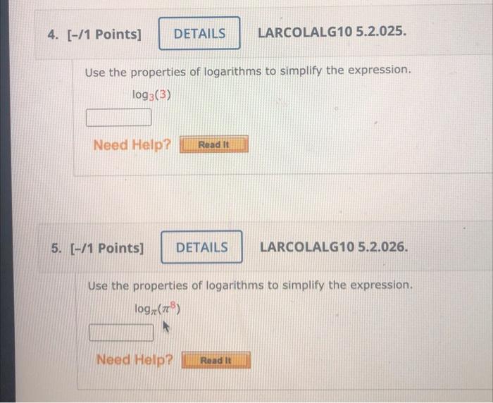 Solved Use the properties of logarithms to simplify the | Chegg.com