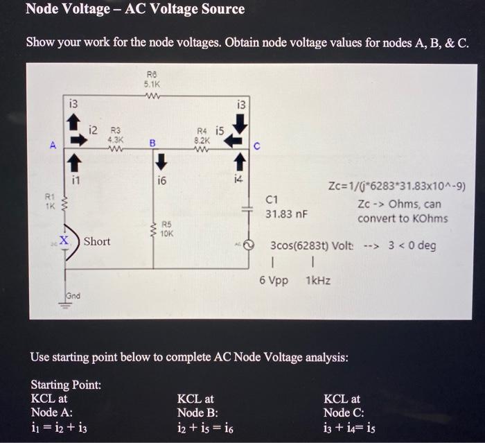 Solved Show Your Work For The Node Voltages Obtain Node 8503