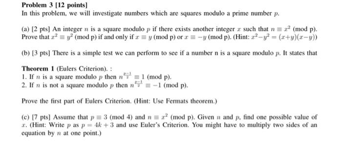 Solved Problem 3 [12 points] In this problem, we will | Chegg.com