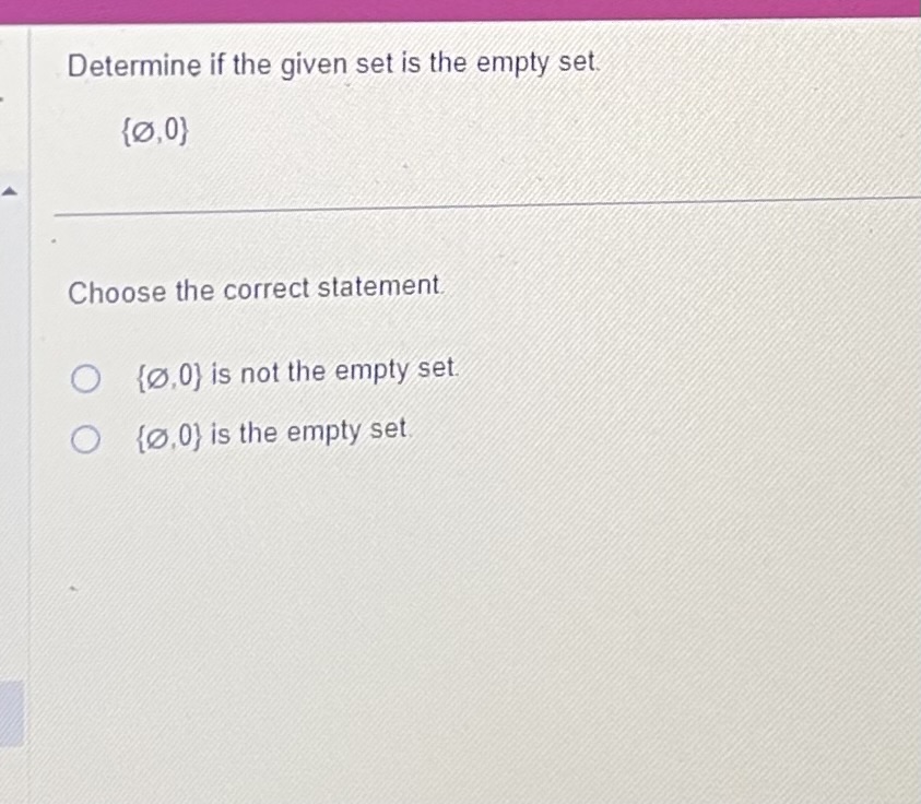 Solved Determine if the given set is the empty | Chegg.com