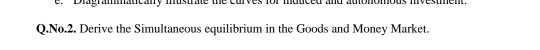 Solved Q.No.2. Derive the Simultaneous equilibrium in the | Chegg.com