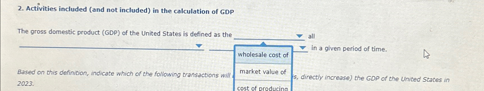 Solved Activities included (and not included) ﻿in the | Chegg.com