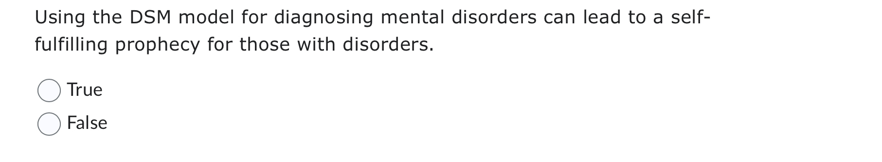 Solved Using the DSM model for diagnosing mental disorders | Chegg.com