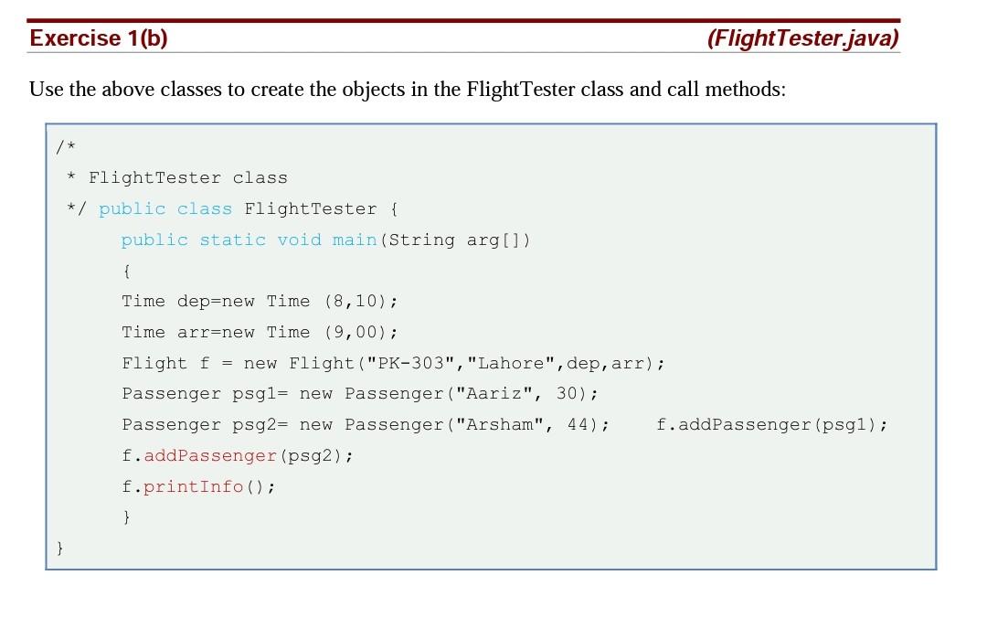 Solved Exercise 1(a) (Association & Aggregation) (Time.java, | Chegg.com