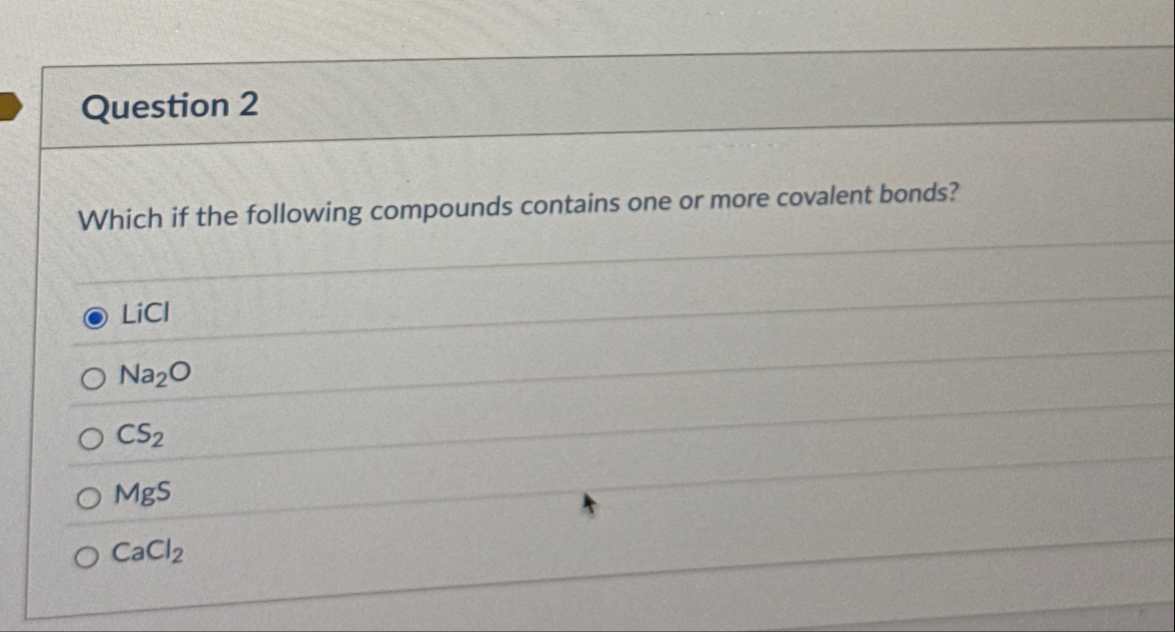 Solved Question 2Which if the following compounds contains | Chegg.com