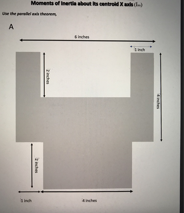Solved Moments of Inertia about its centroid X axis (Ixx) | Chegg.com