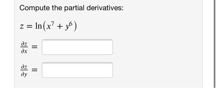 Solved Compute the partial derivatives: | Chegg.com