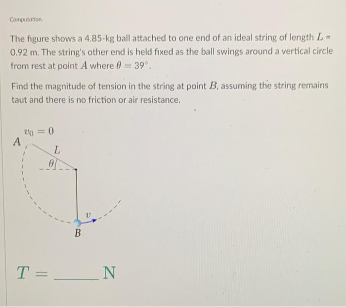 Solved Computation The figure shows a 4.85-kg ball attached | Chegg.com