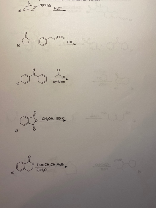 Solved N(CH3)2 H2O* PPh3 THE b) pyridine OBH 03 CH3OH, 100°C | Chegg.com