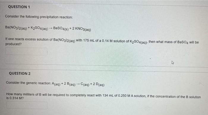Solved QUESTION 1 Consider the following precipitation | Chegg.com