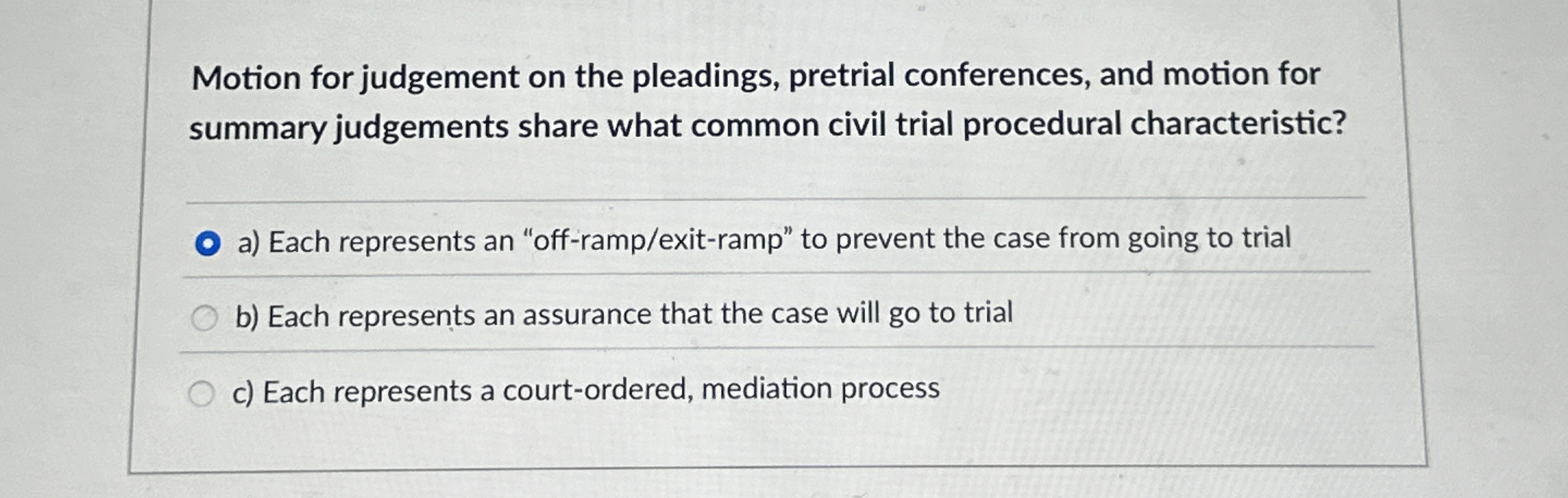 Solved Motion for judgement on the pleadings, pretrial | Chegg.com