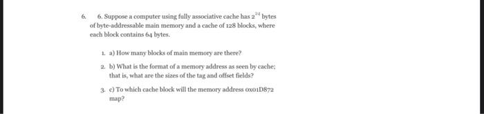 Solved 3. 3. Suppose a computer using direct-mapped cache | Chegg.com