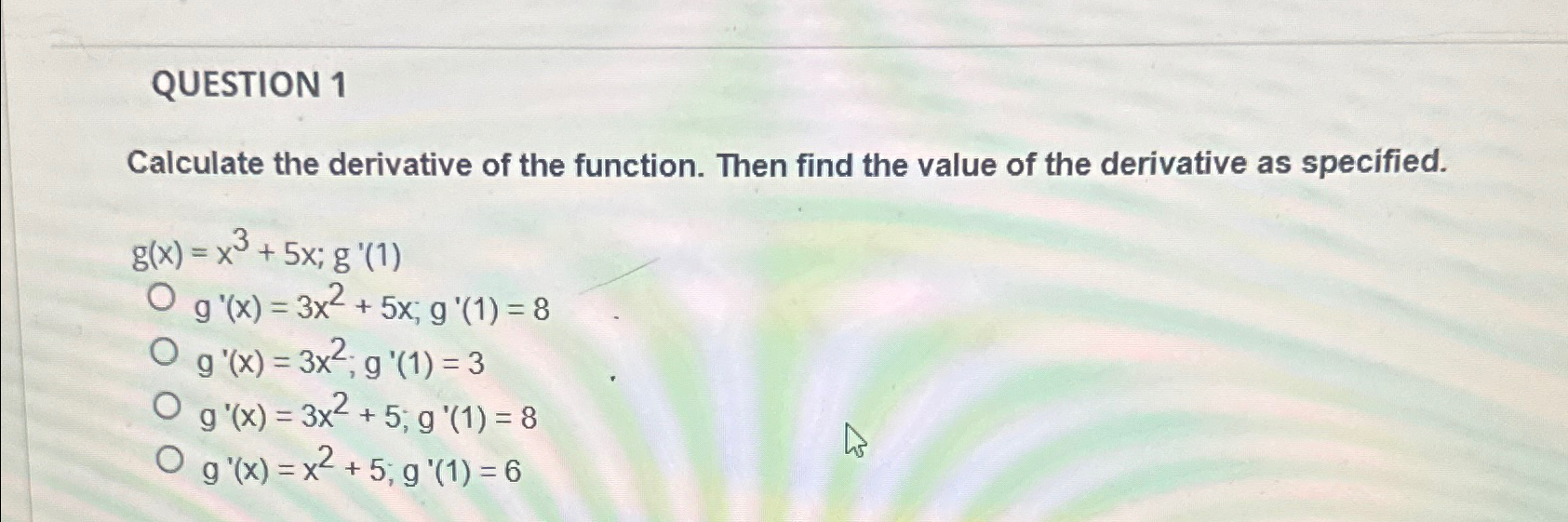 Solved QUESTION 1Calculate the derivative of the function. | Chegg.com