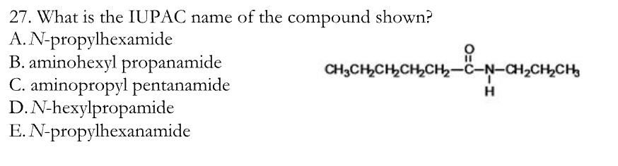 Solved 27. ﻿What is the IUPAC name of the compound | Chegg.com