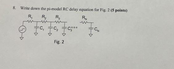 Solved 8. Write down the pi-model RC delay equation for Fig. | Chegg.com