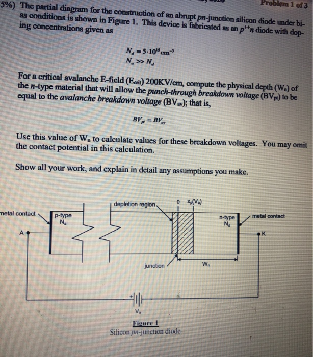 Solved Problem 1 of 3 5%) The partial diagram for the | Chegg.com