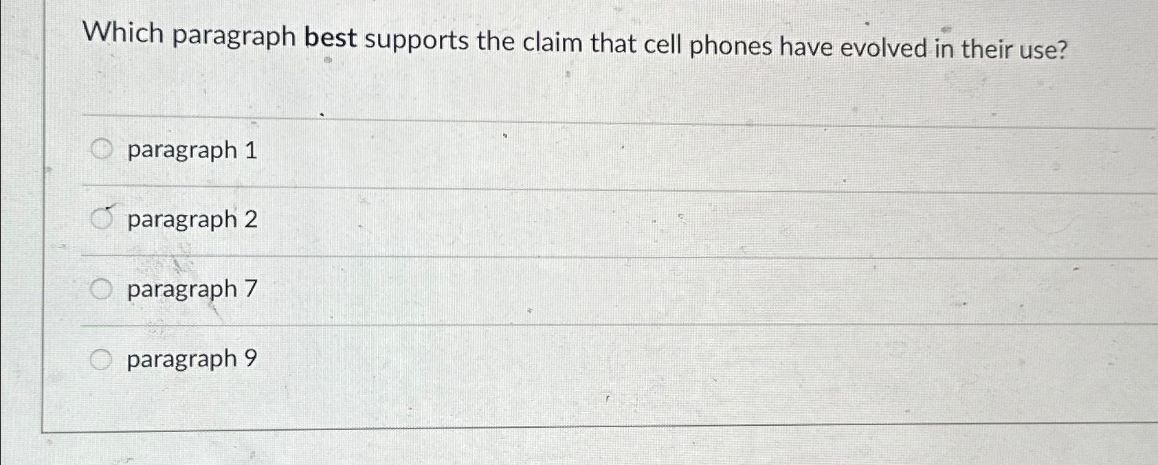 Solved Which paragraph best supports the claim that cell | Chegg.com