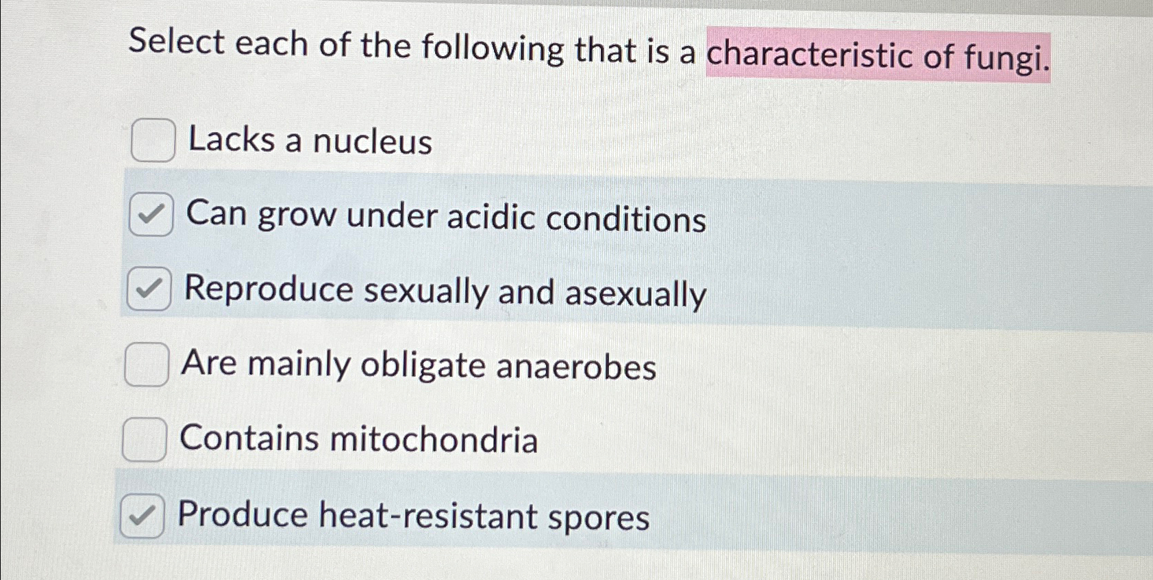 Solved Select each of the following that is a characteristic | Chegg.com