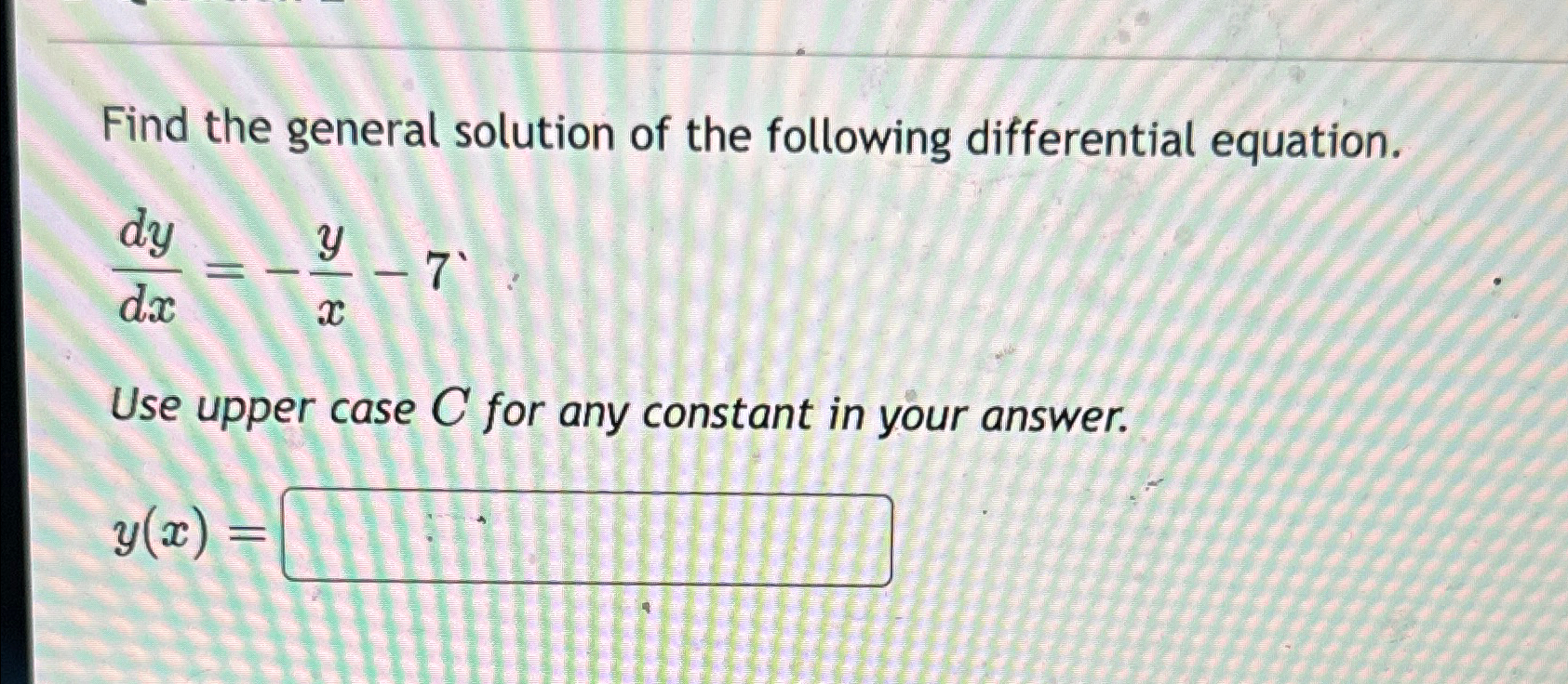 Solved Find the general solution of the following | Chegg.com