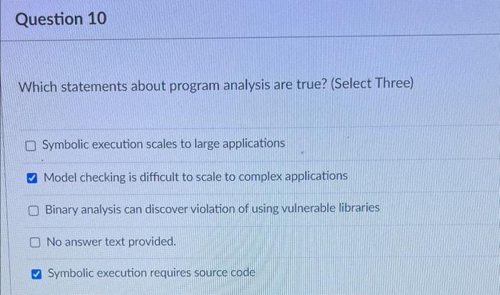 Solved Which Statements About Program Analysis Are True