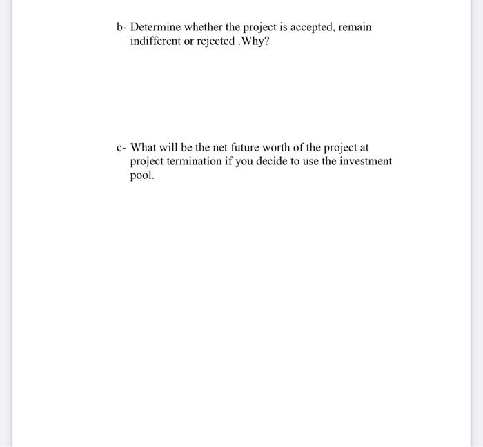 Solved b- Determine whether the project is accepted, remain | Chegg.com