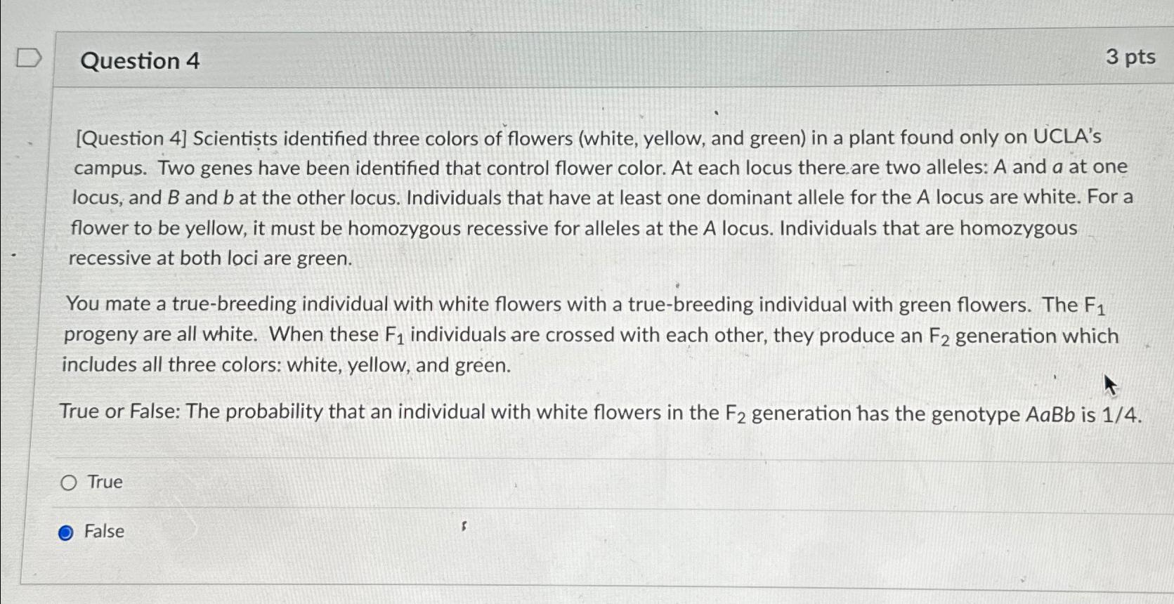 Solved [Question 4] ﻿Scientists identified three colors of | Chegg.com