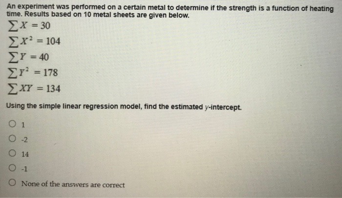 Solved An experiment was performed on a certain metal to | Chegg.com