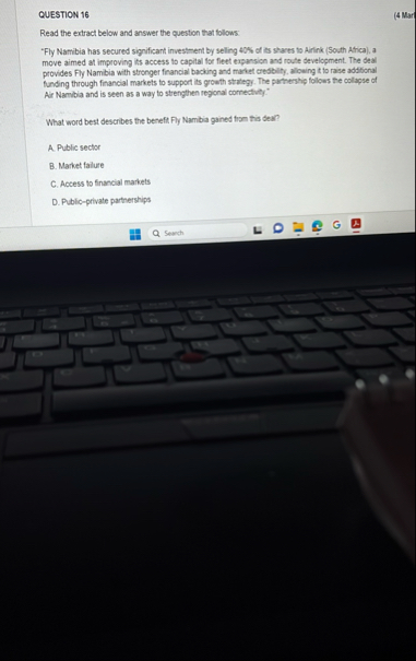 Solved QUESTION 16(4) ﻿Mar)Read the extract below and answer | Chegg.com