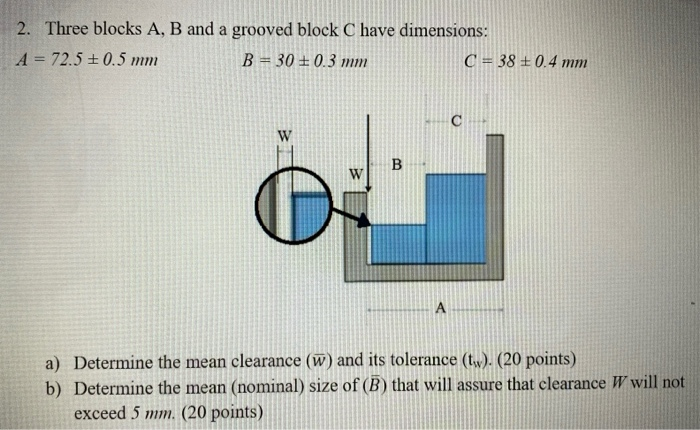 Solved 2. Three blocks A, B and a grooved block C have | Chegg.com