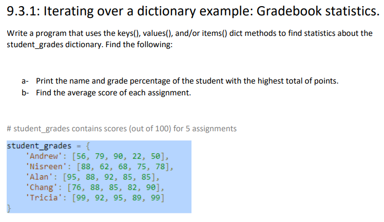 Solved Write a program that uses the keys(), values(), | Chegg.com