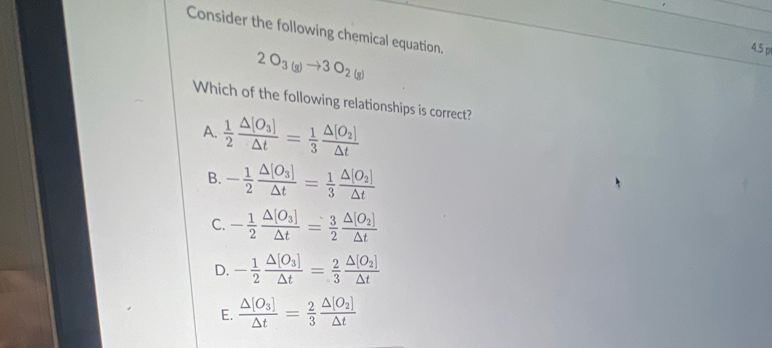 Solved Consider the following chemical | Chegg.com