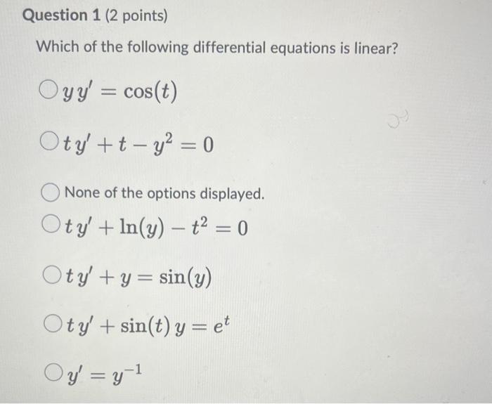 Solved Find a function, y(t), solution of the initial value | Chegg.com