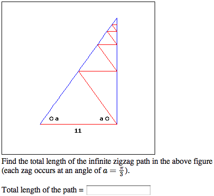 Solved Find the total length of the infinite zigzag path in | Chegg.com