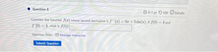 Solved Consider the function f(x) whose second derivative is | Chegg.com
