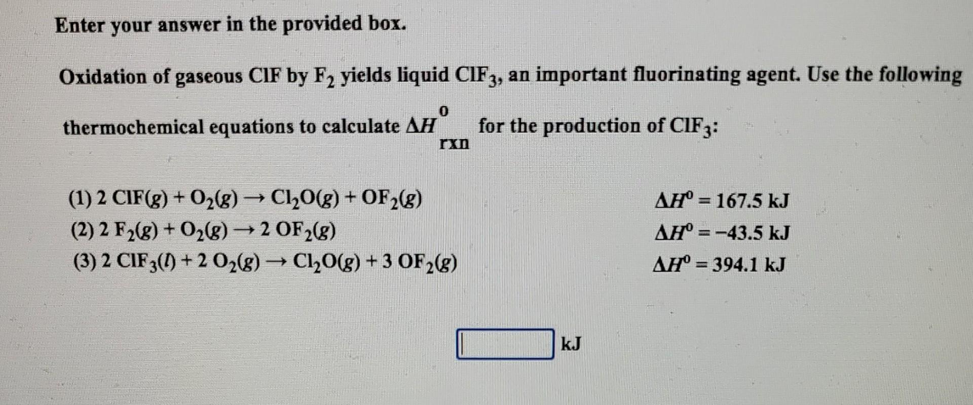 Solved Enter your answer in the provided box. Oxidation of | Chegg.com