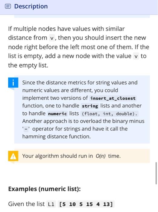 Solved Ex5. Bonus exercise: Insert at closest match (30 | Chegg.com