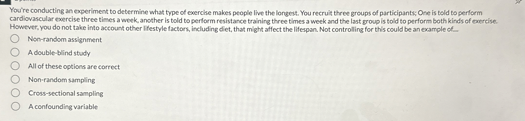 Solved You're conducting an experiment to determine what | Chegg.com