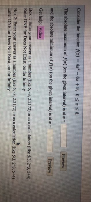 Solved Consider the function f(x) = 4x2 - 6x + 9, OS« S8. | Chegg.com